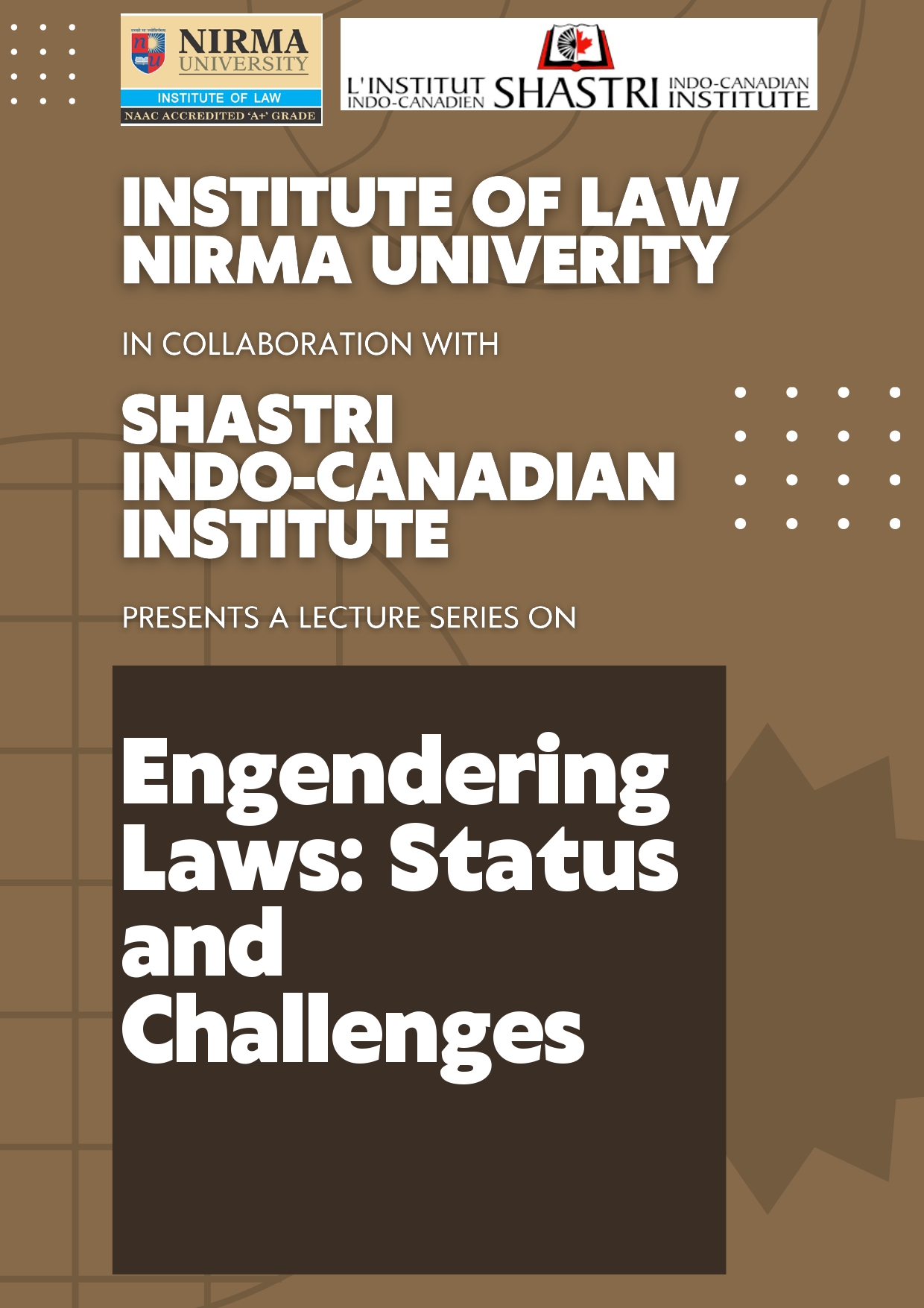 Four-day lecture series on Engendering Laws: Status and Challenges ...